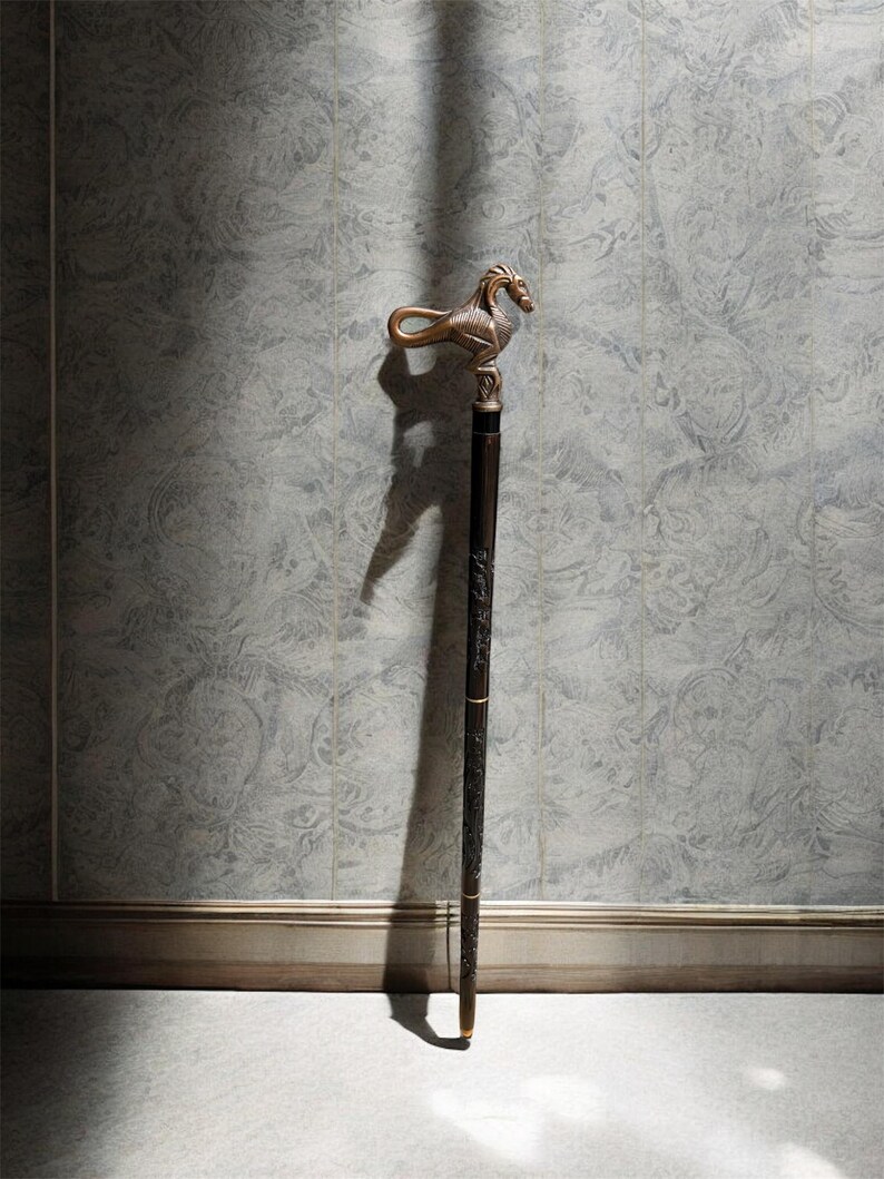 Antique Horse Handle Walking Cane – Decorative Vintage Stick - Etsy