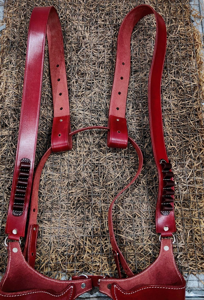 Leather Double Revolver Shoulder Holster, Western Gun Belt, USA Made - Etsy