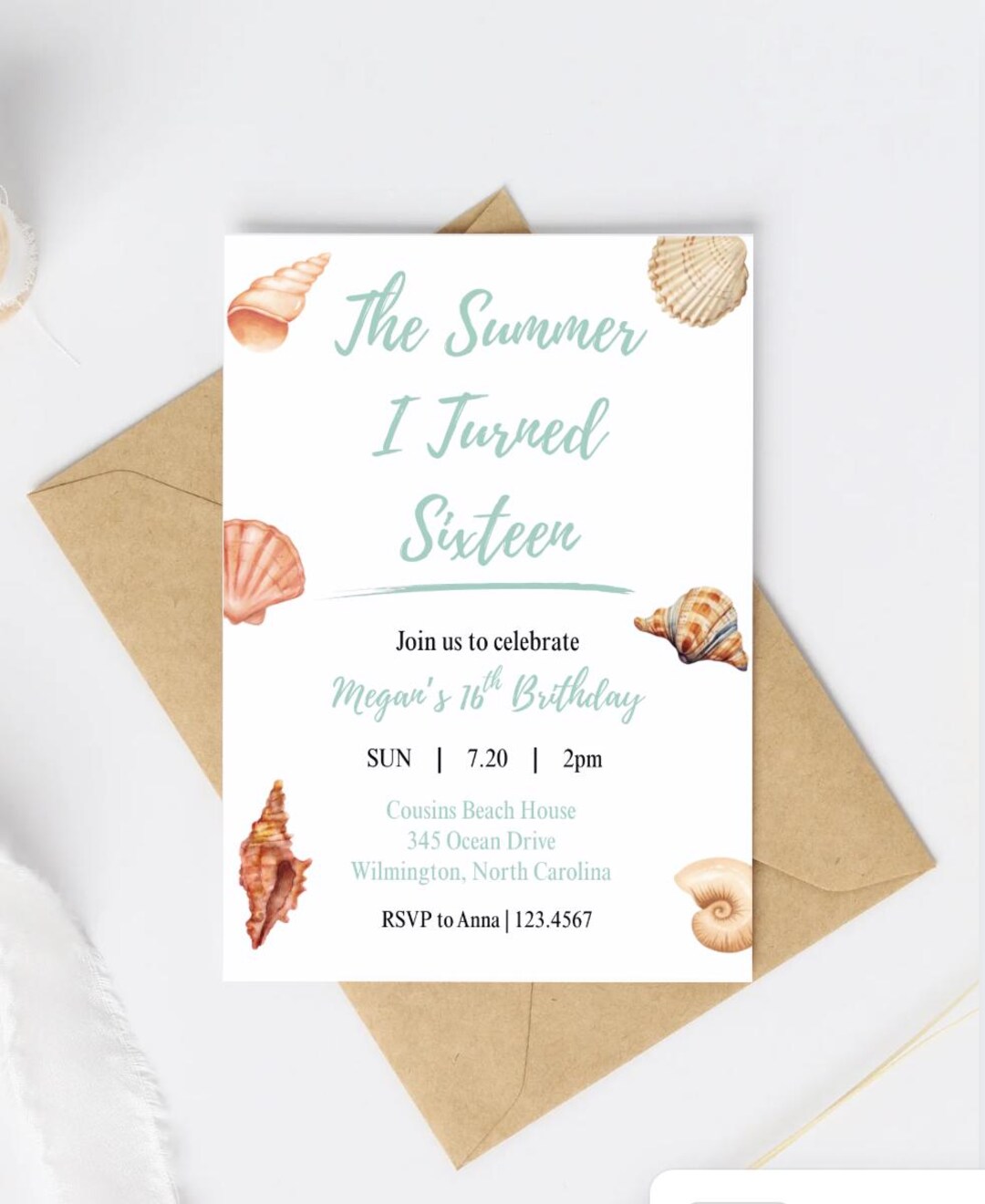 The Summer I Turned Pretty Birthday Invitation | Editable Canva ...