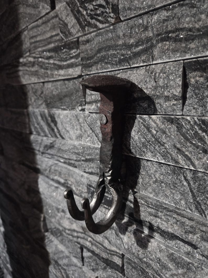 Hand-forged Railroad Spike Double Hook – Personalized Wall Hook ...