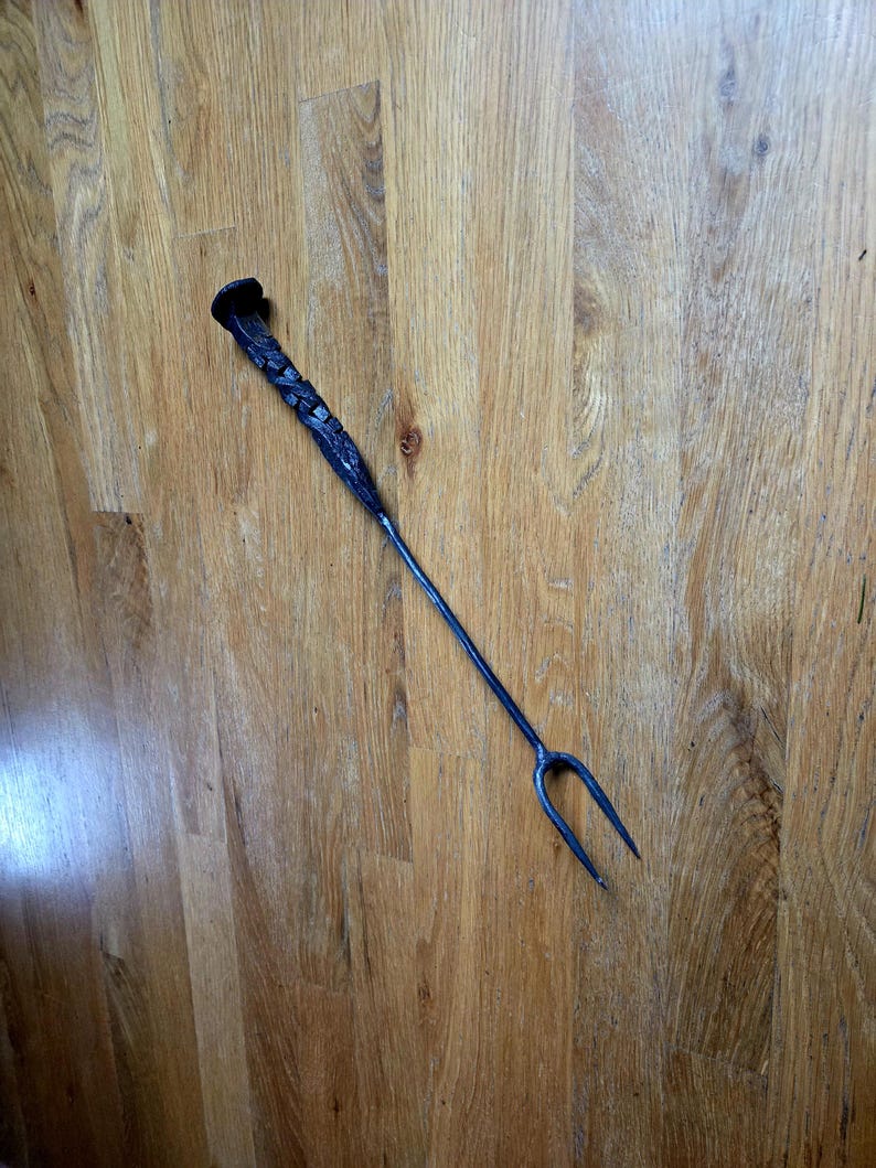 Hand-forged Railroad Spike BBQ Fork – Personalized Grill Tool ...