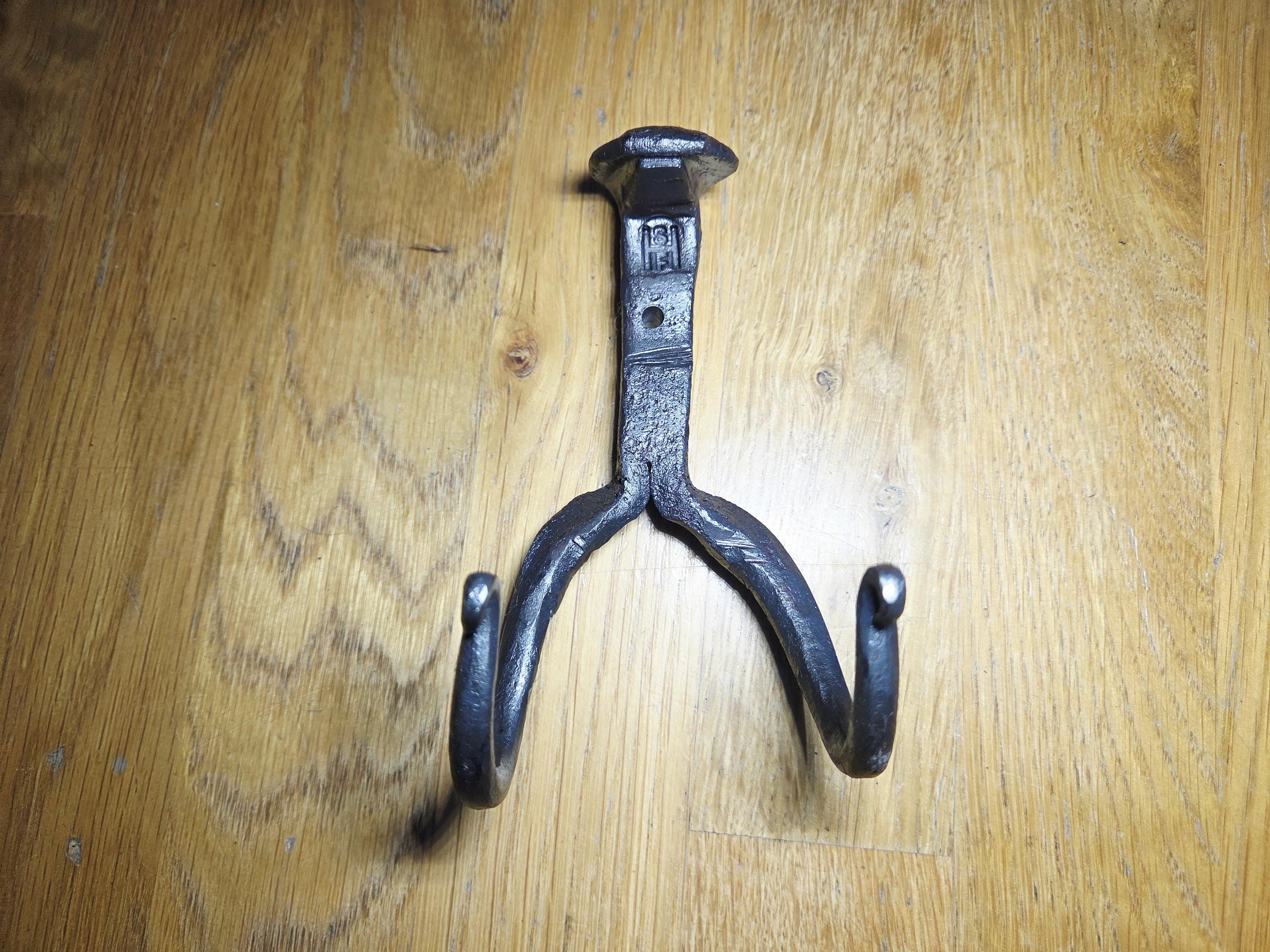 Hand-forged Railroad Spike Double Hook – Personalized Wall Hook ...
