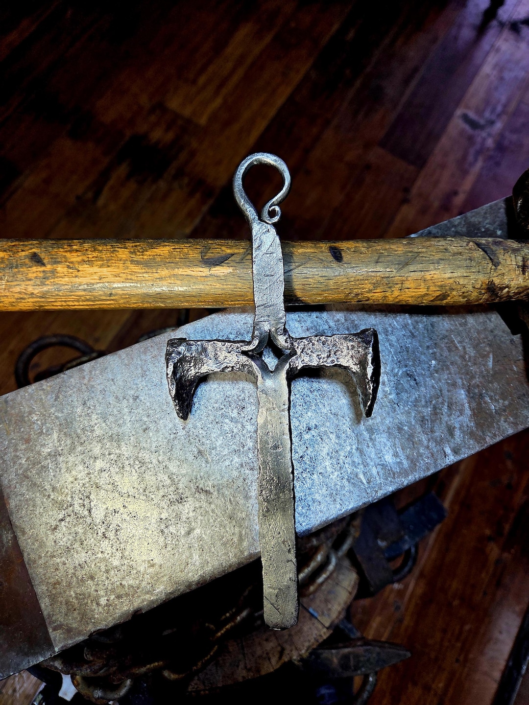 Hand-forged Railroad Spike Cross – Single Spike Fredericks Style ...