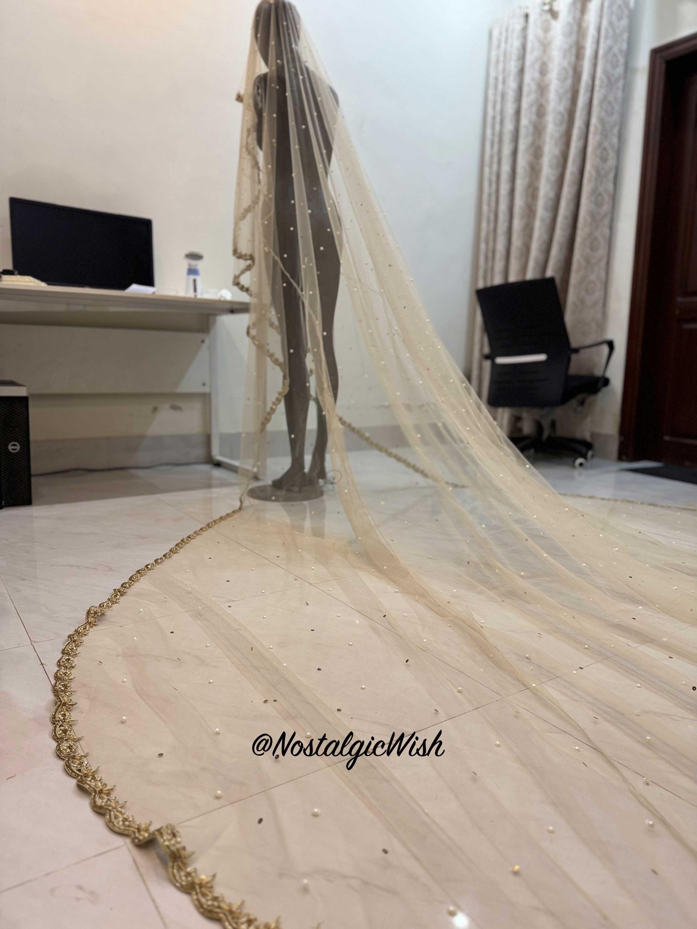 Hand-embroidered Nikkah Veil | Pakistani Wedding Dupatta | Nikkah ...