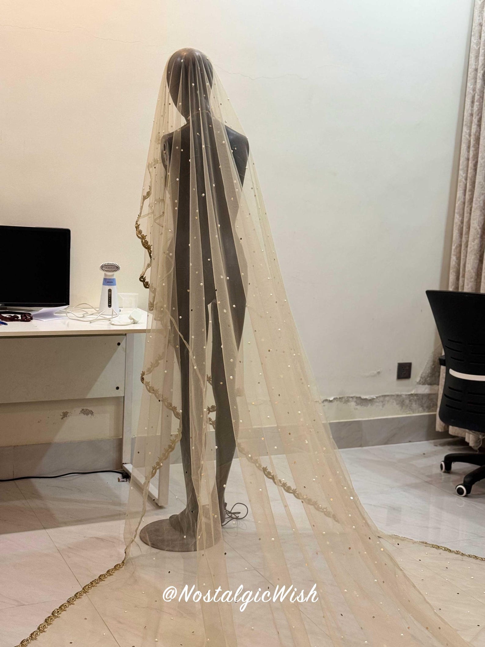 Hand-embroidered Nikkah Veil | Pakistani Wedding Dupatta | Nikkah ...