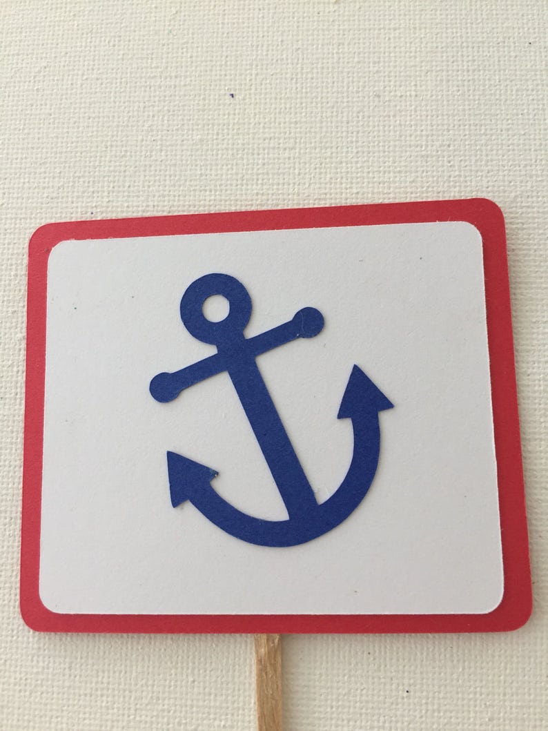 Nautical Cupcake Topper, Nautical Party Decorations, Nautical Birthday ...
