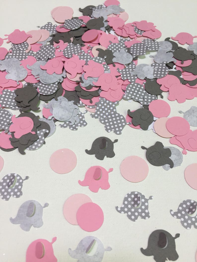 Elephant Baby Shower Decor, Elephant Confetti, Girl Baby Shower Decor ...