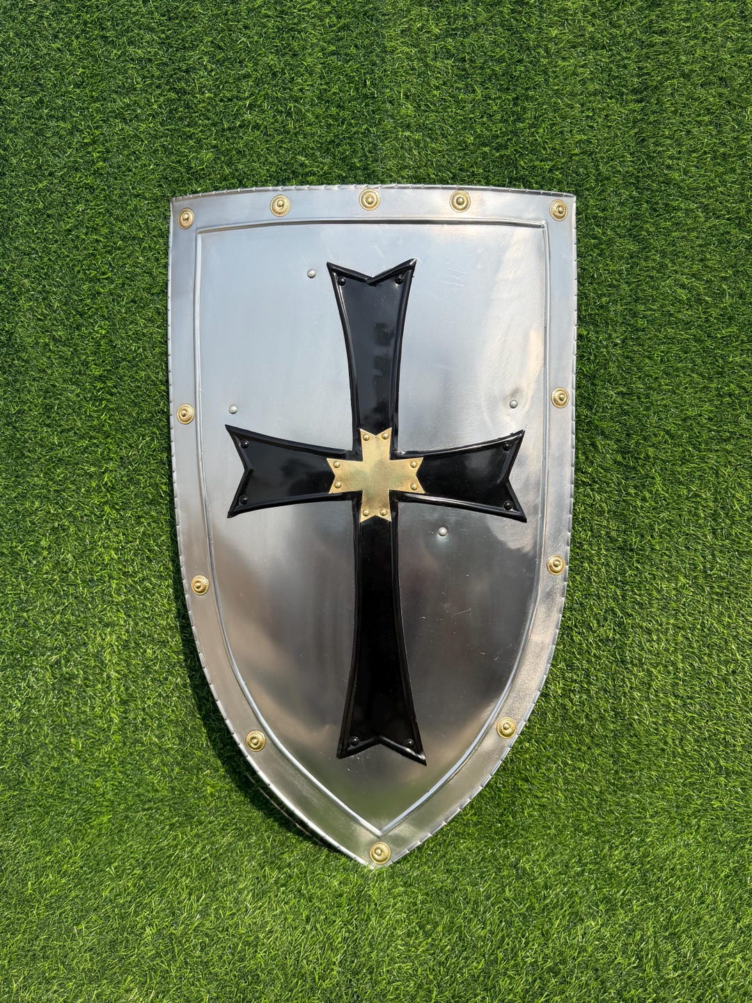 Templar Knight Shield – Medieval Crusader Cross Shield – Steel Wall ...
