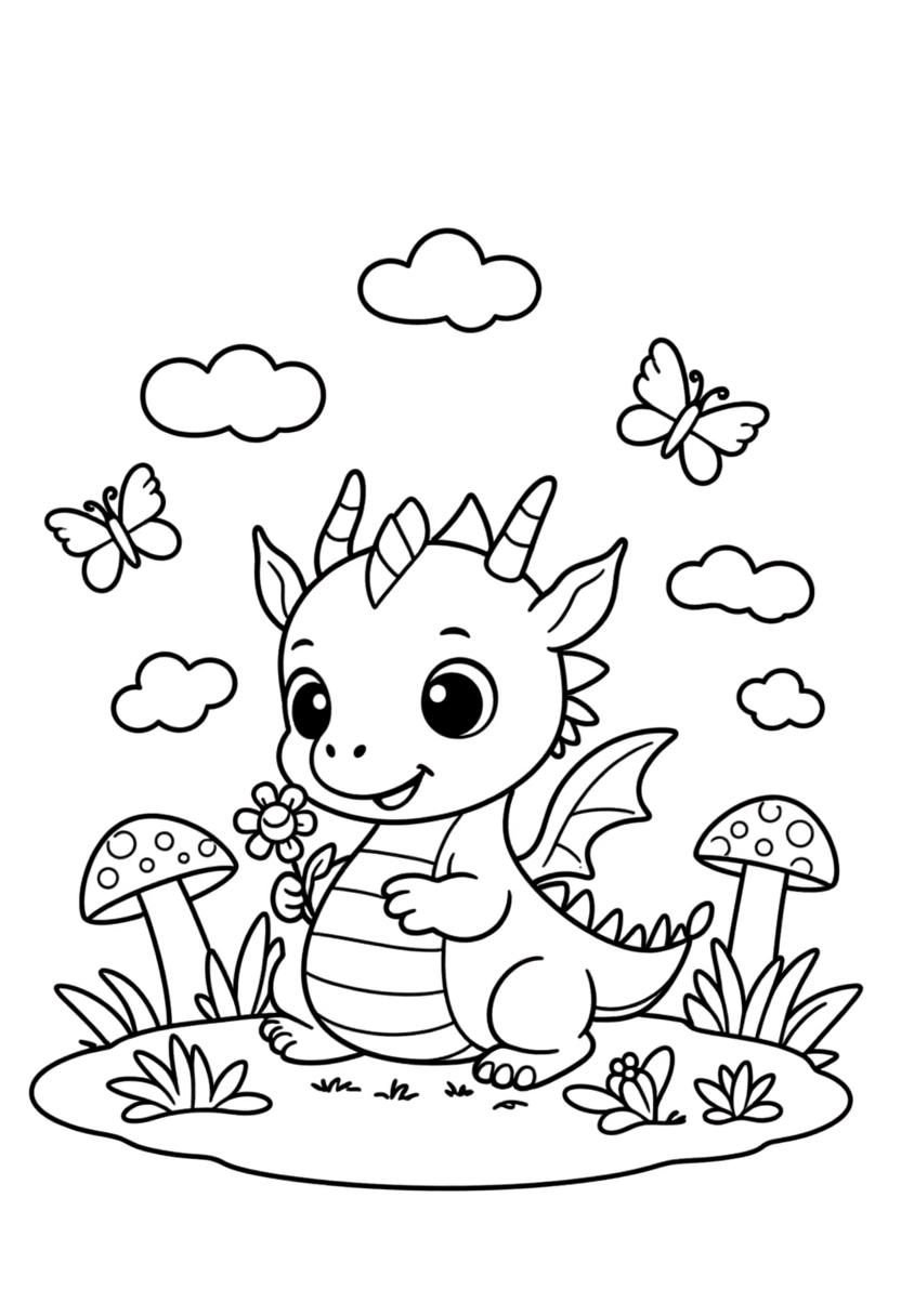 Cute Baby Dragons Coloring Pages – 10 Magical Printable Sheets for Kids ...