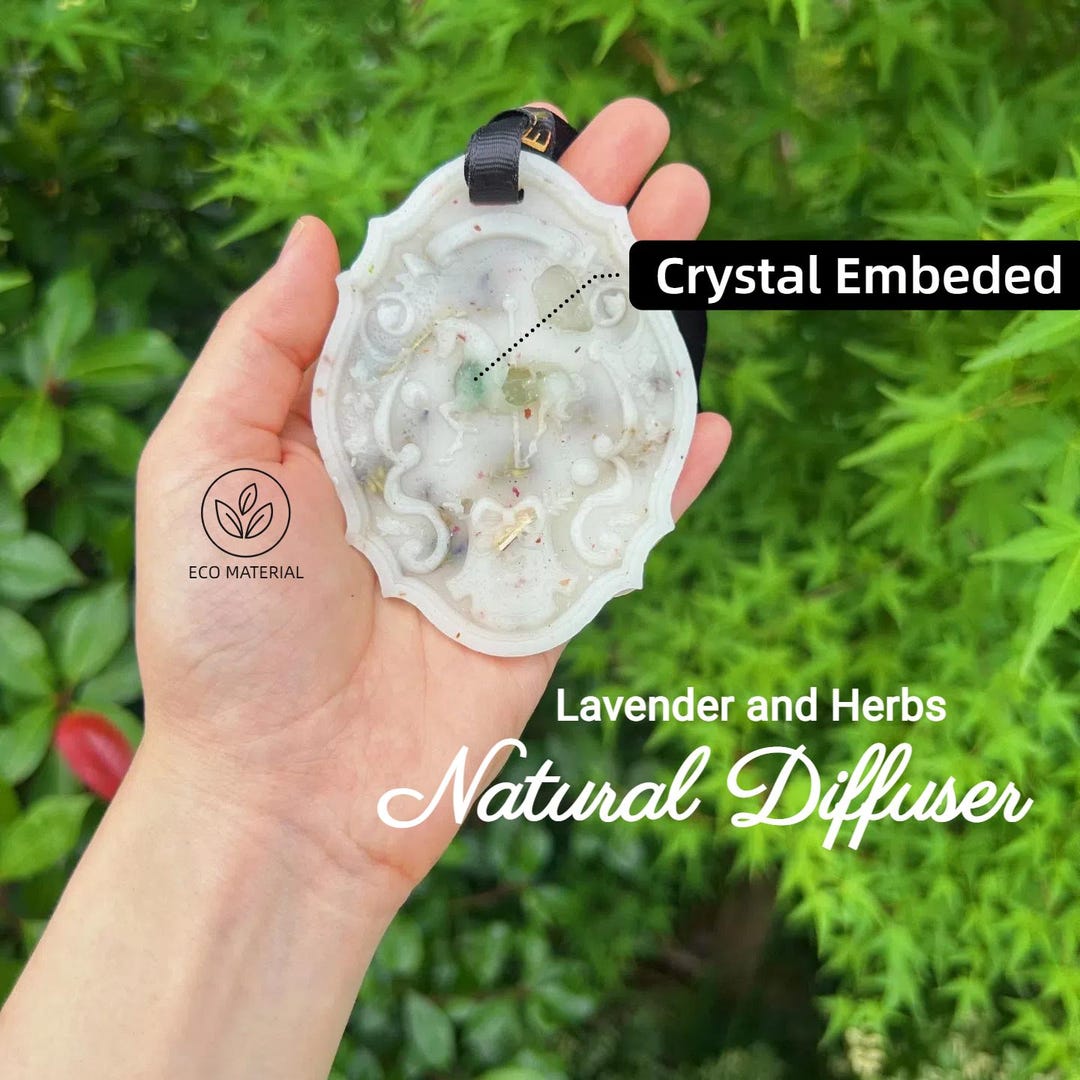 Scented Sachet Crystal Diffuser Beeswax Lavender Green Fluorite ...