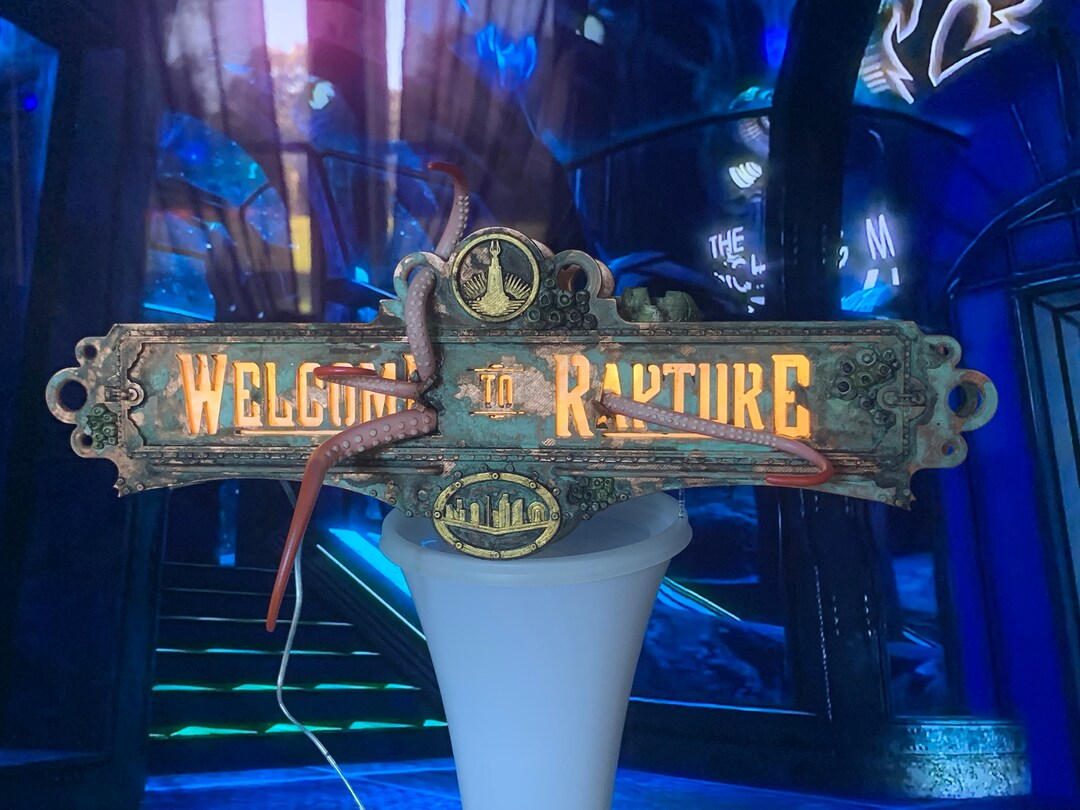2 Foot Bioshock Inspired Rapture Sign Buried at Sea Version, Art Deco ...