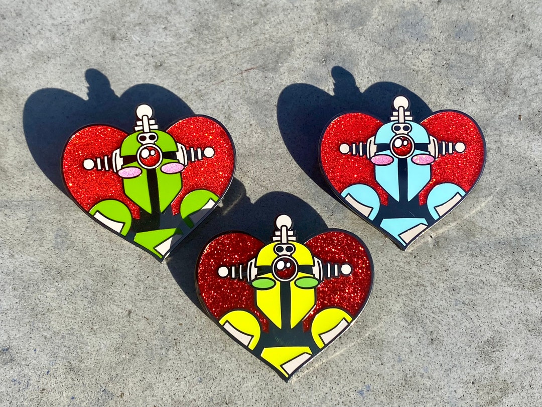 Fallout, Assaultron, Enamel Pins, Glitter or Glow in the Dark - Etsy