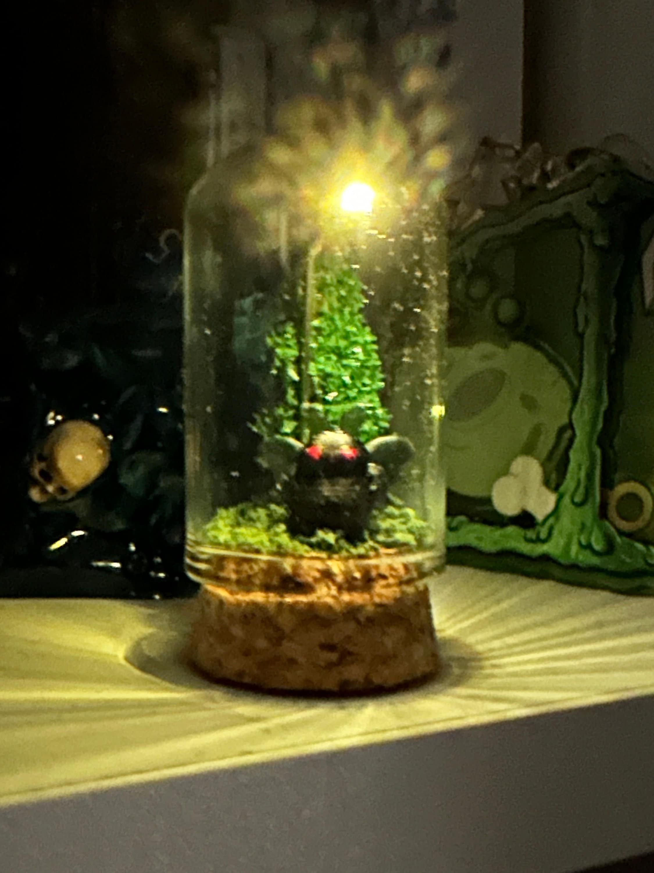 2” Mini Mothman Diorama, Light Up, Cryptid, Diorama, Moth Man, Pet ...