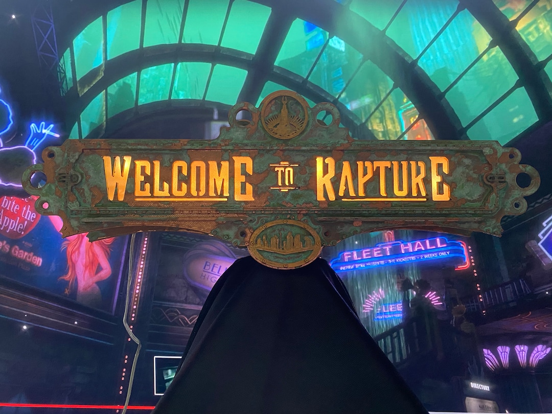13 Inch Bioshock Inspired Rapture Aged Sign, Art Deco Sign, Game Room ...