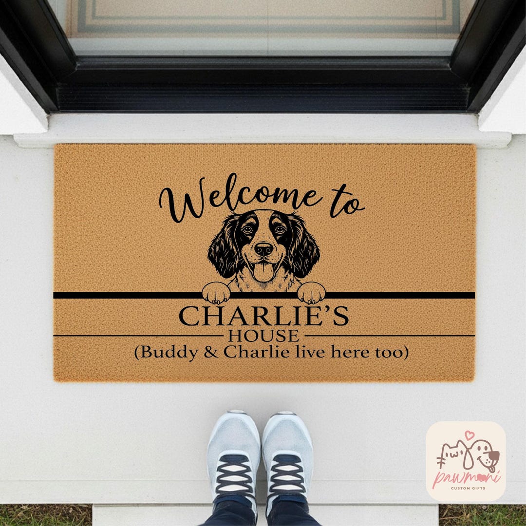 Personalized Dog Welcome Mat, Funny Front Door Rug, Dog Lover Gift ...