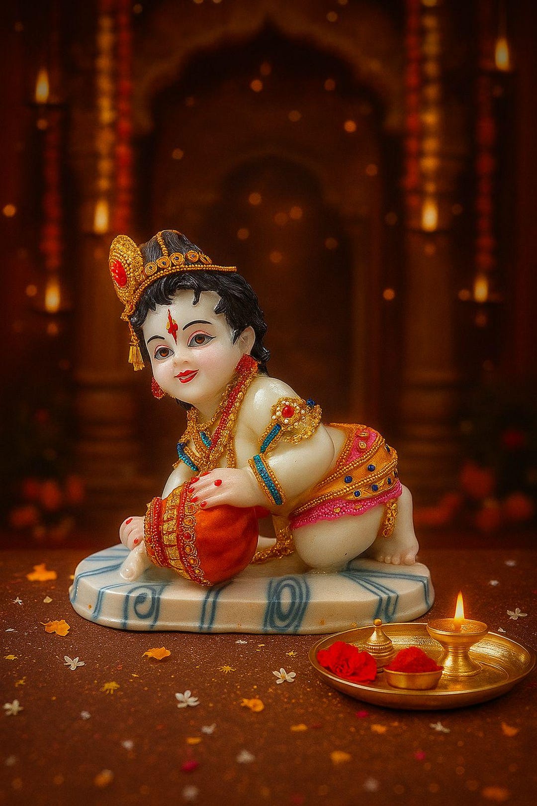 Beautiful Smiley Laddu Gopal Statue for Janmashtami Puja | Krishna ...