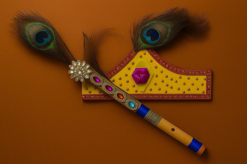 Bal Krishna Designer Fancy Mukut and Bansuri (designer Flute) for ...