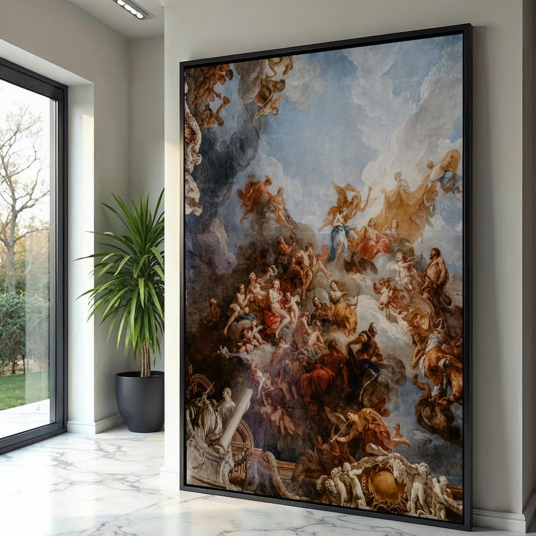 Baroque Ceiling Fresco Canvas Wall Art, Classical Mythology Painting ...