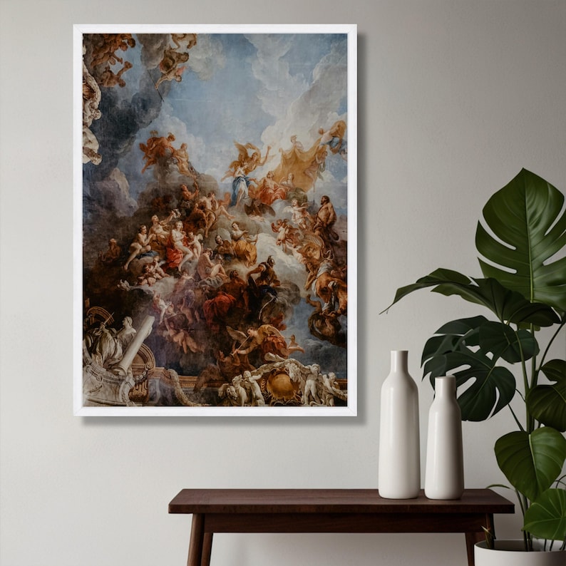 Baroque Ceiling Fresco Canvas Wall Art, Classical Mythology Painting ...