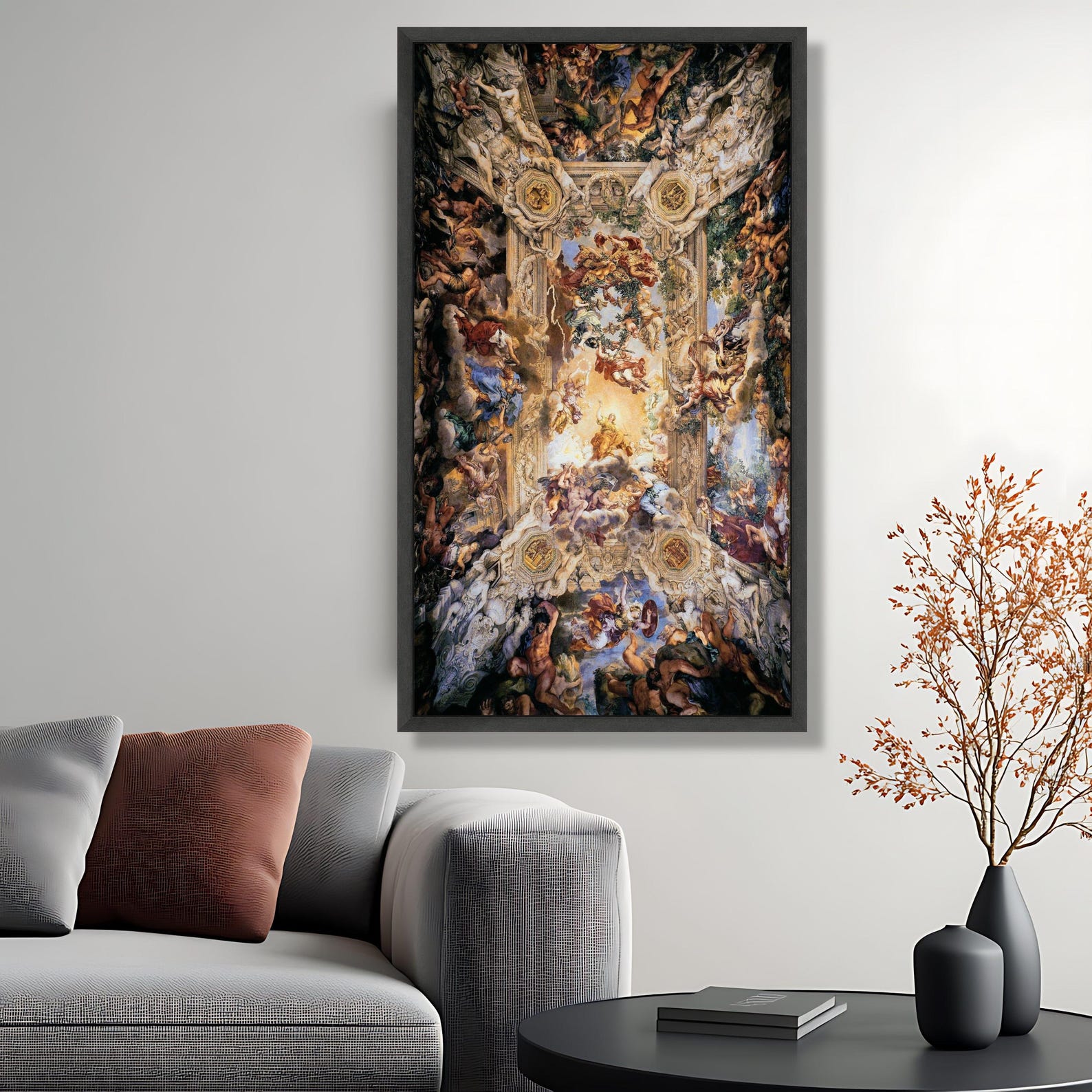 Baroque Mythological Ceiling Fresco Canvas Wall Art, Classic Italian ...