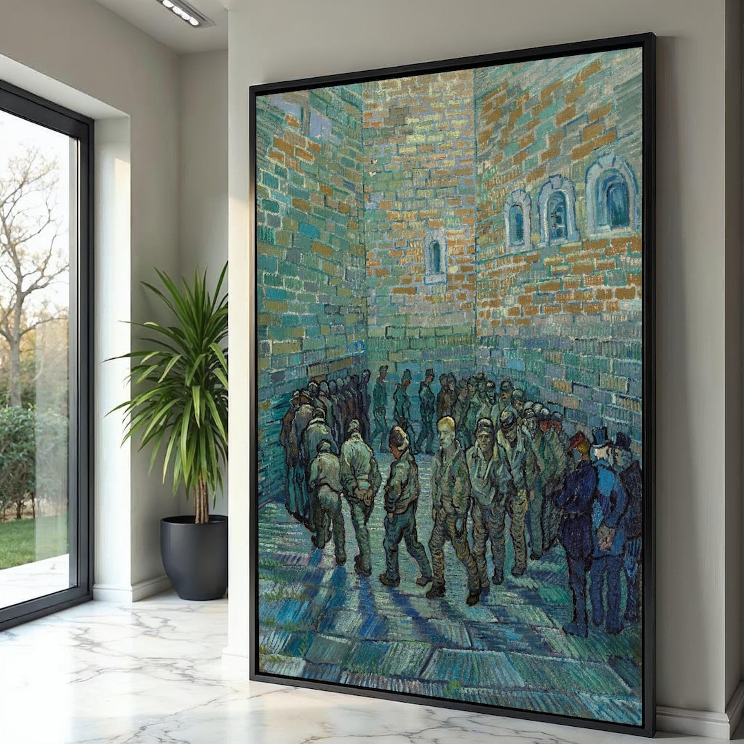 Vincent Van Gogh Style Prisoners' Yard Canvas, Expressionist Historic ...