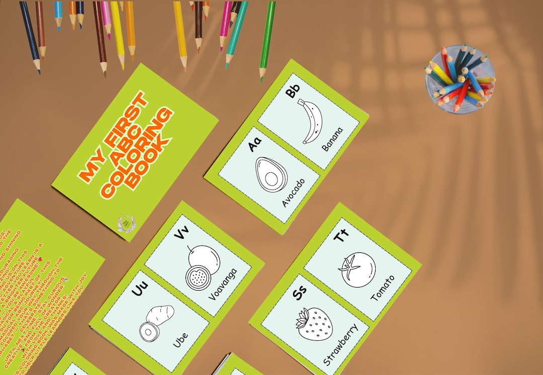 Fruit Alphabet Coloring Book for Kids | A–Z Vocabulary Flashcards | ABC ...