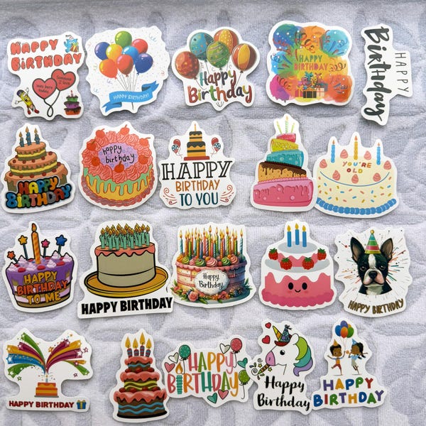 Happy Birthday Sticker - Etsy
