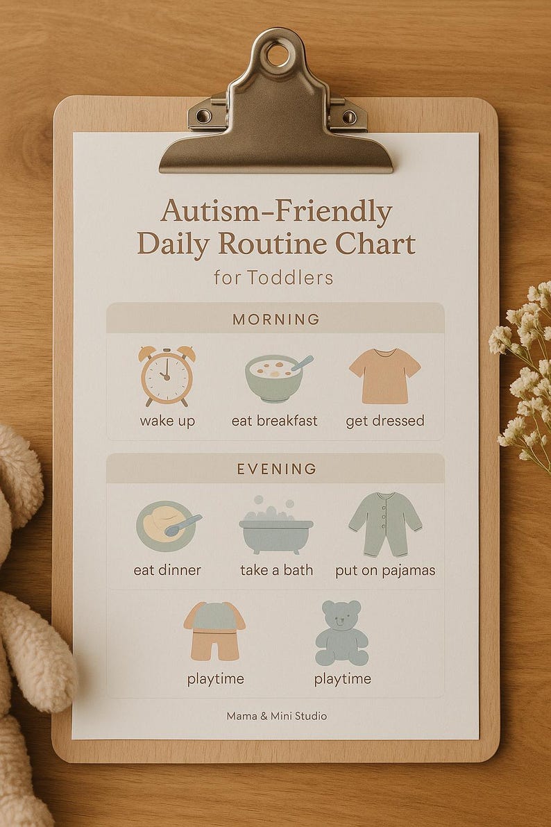Autism Daily Routine Chart for Toddlers/ Visual Schedule Printable ...