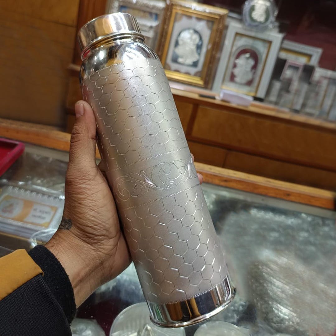 999 Pure Silver Water Bottle Luxury Utensils Gift - Etsy