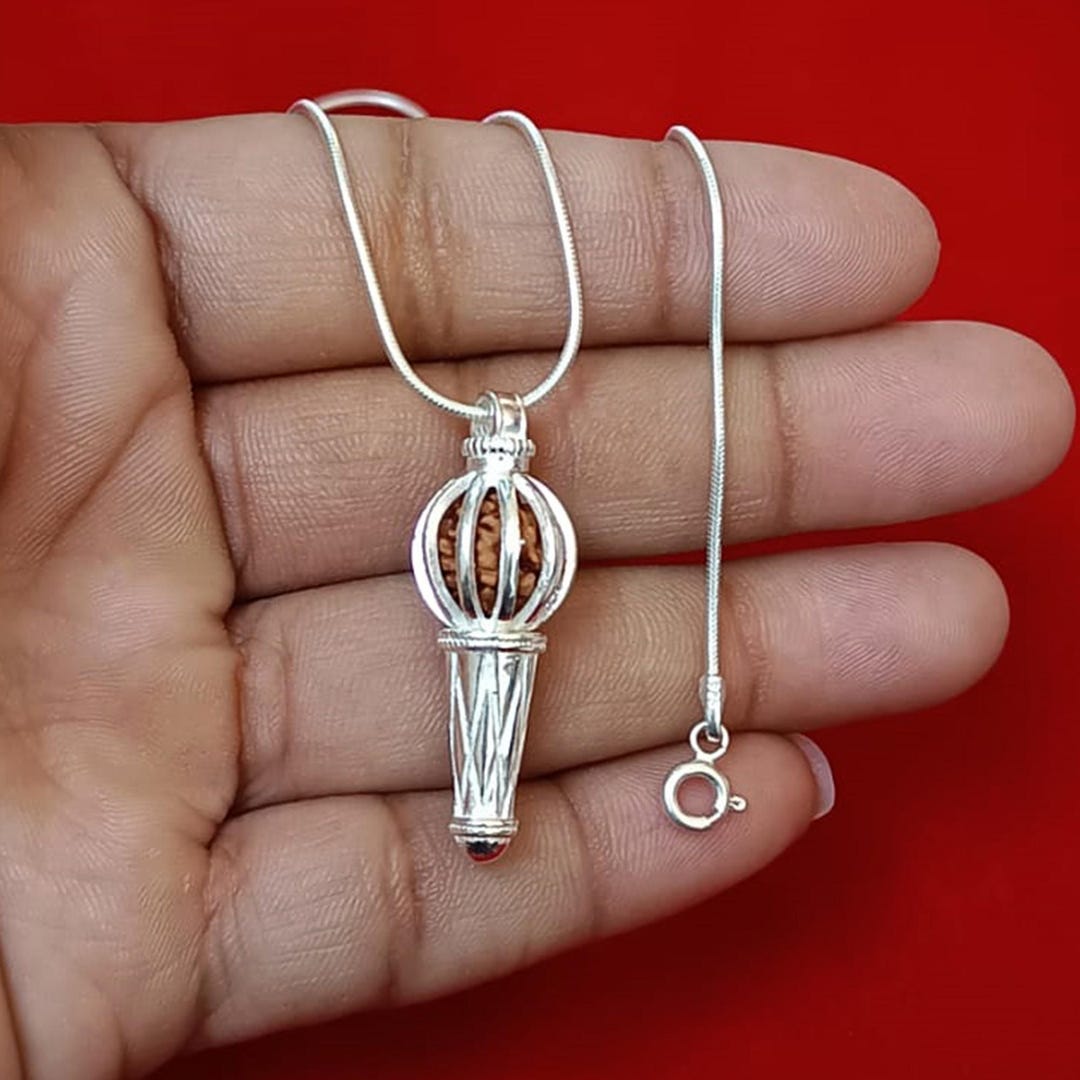 Dainty Silver Hanuman Gada Mac Pendant Mystic Gada Spiritual Locket for ...