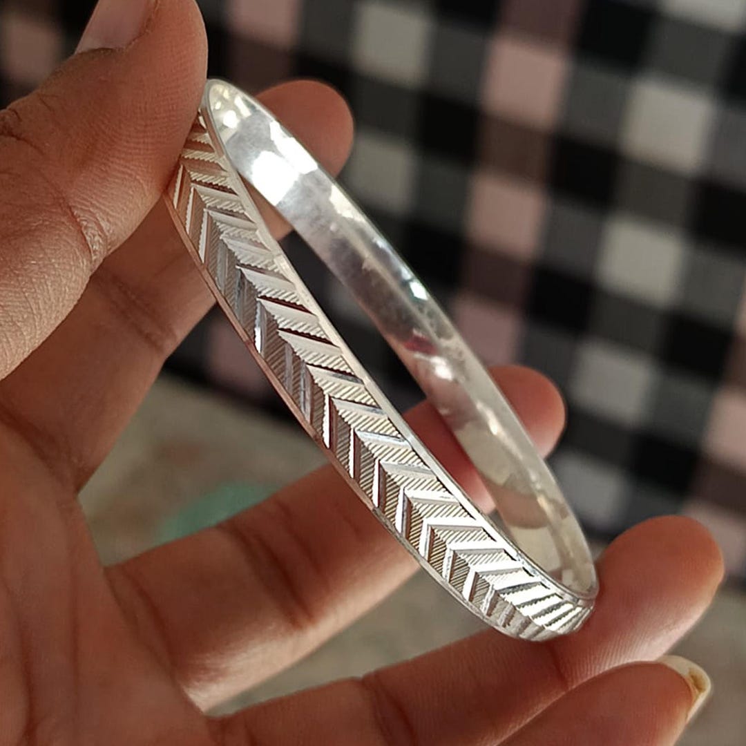 Pure Sterling Silver Bracelet Punjabi Kada - Silver Unisex Cuff - Etsy