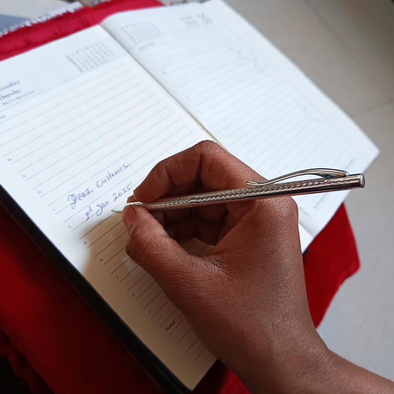 Ballpoint Pen - Solid 925 Sterling Silver Hallmarked, Medium Point ...