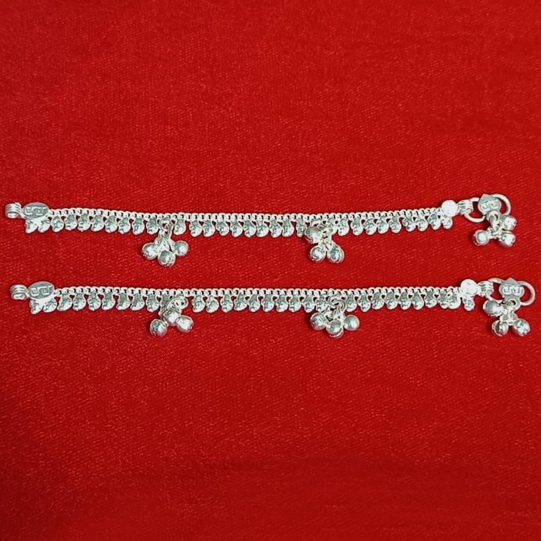 Baby Anklet, 925 Sterling Silver Baby Payal, Traditional Kids Anklet ...