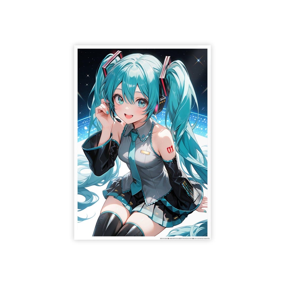 Hatsune Miku Poster Art | Vocaloid Anime Wall Print | Japanese Pop Idol ...