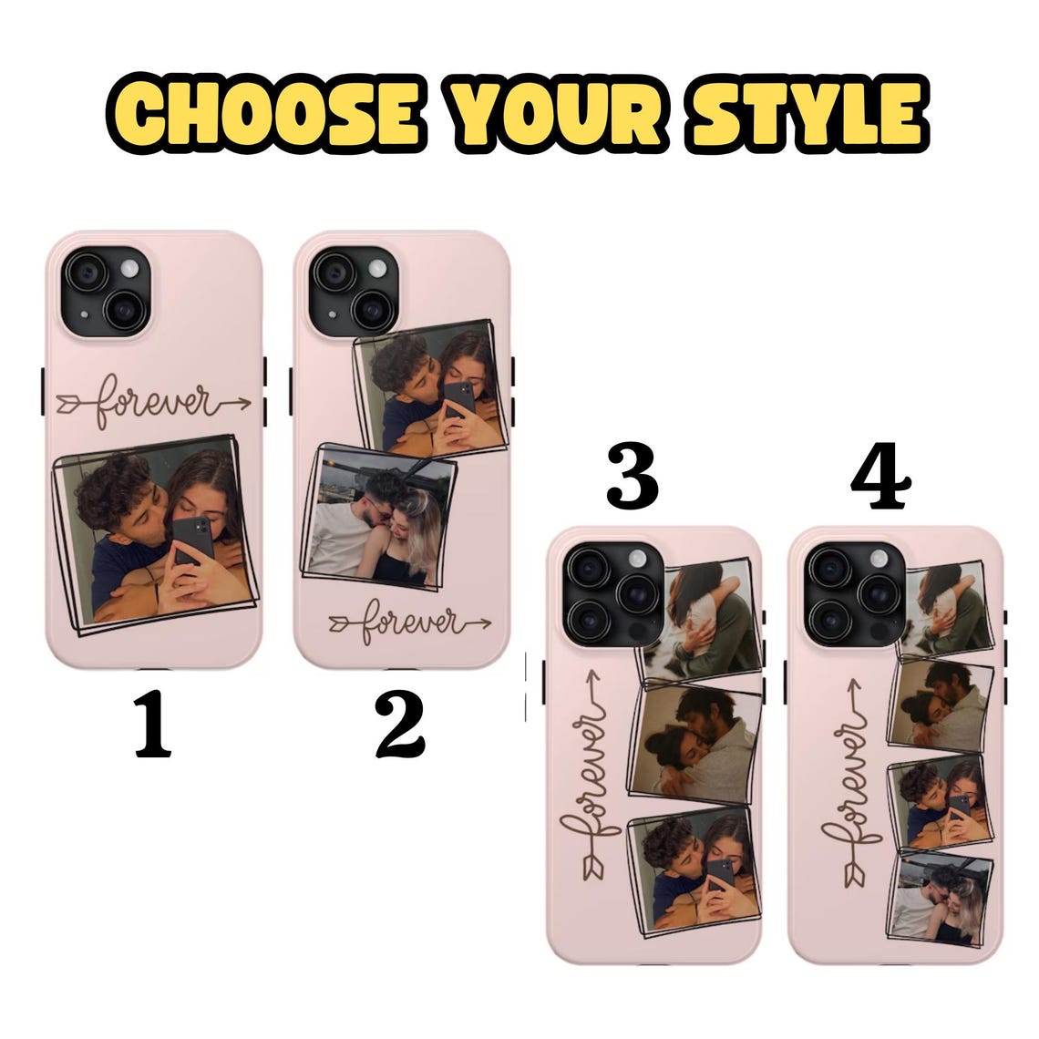 Custom Text Family Photo Phone Case for Apple iPhone Personalized Phone ...