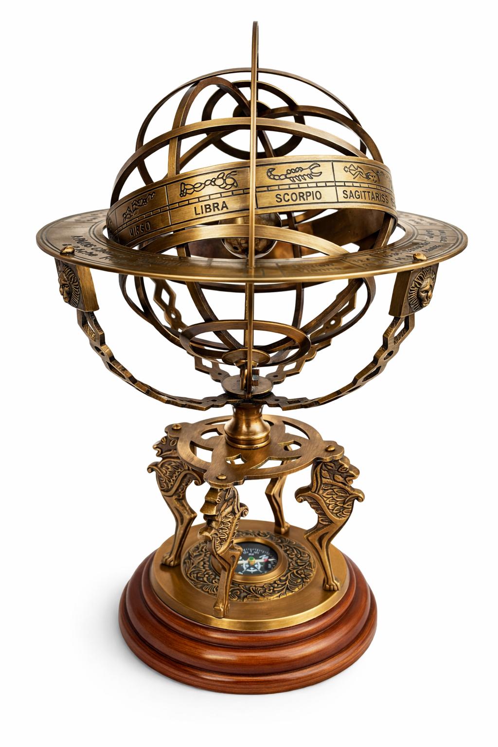 Antique Brass Armillary Sphere: Nautical Astrolabe Table Decor - Etsy