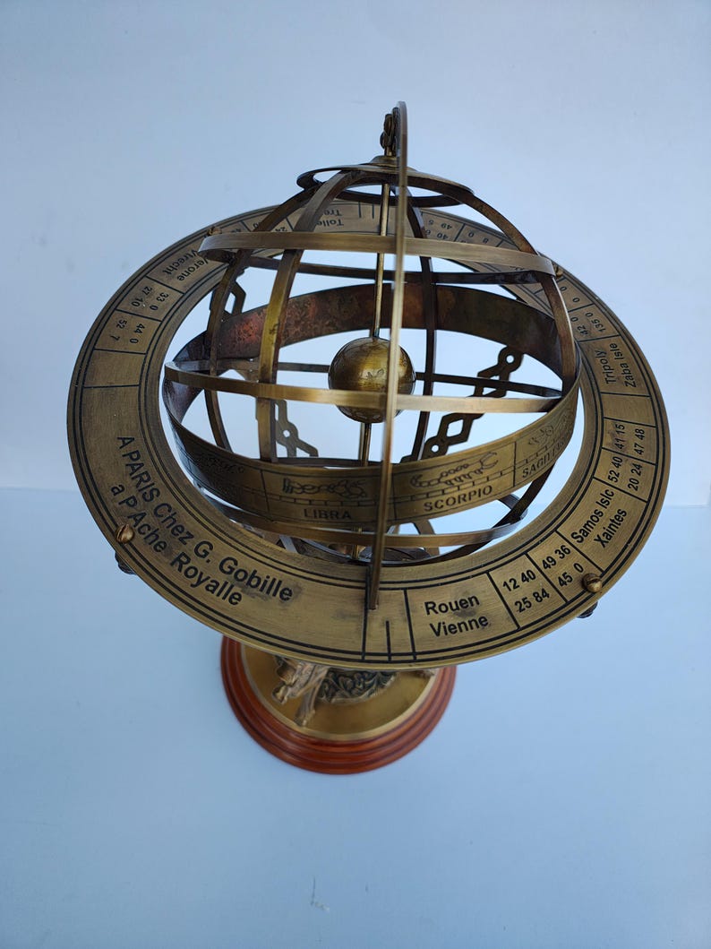 Antique Brass Armillary Sphere: Nautical Astrolabe Table Decor - Etsy