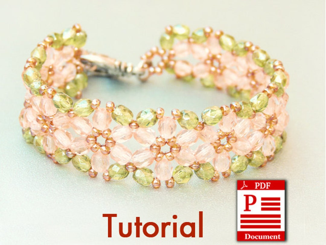 Tutorial. Flowers of Spring DIY Beading Bracelet PDF Pattern ...