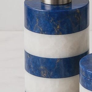Luxury Lapis Lazuli & White Quartz 5-piece Bathroom Accessory Set - Etsy