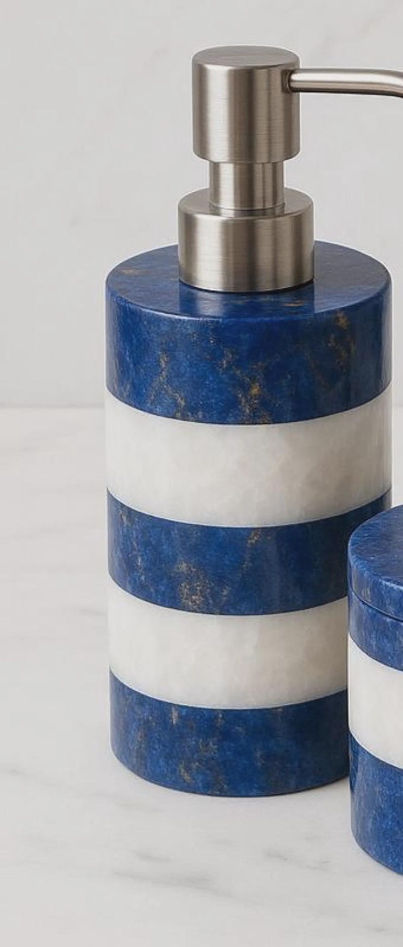 Luxury Lapis Lazuli & White Quartz 5-piece Bathroom Accessory Set - Etsy