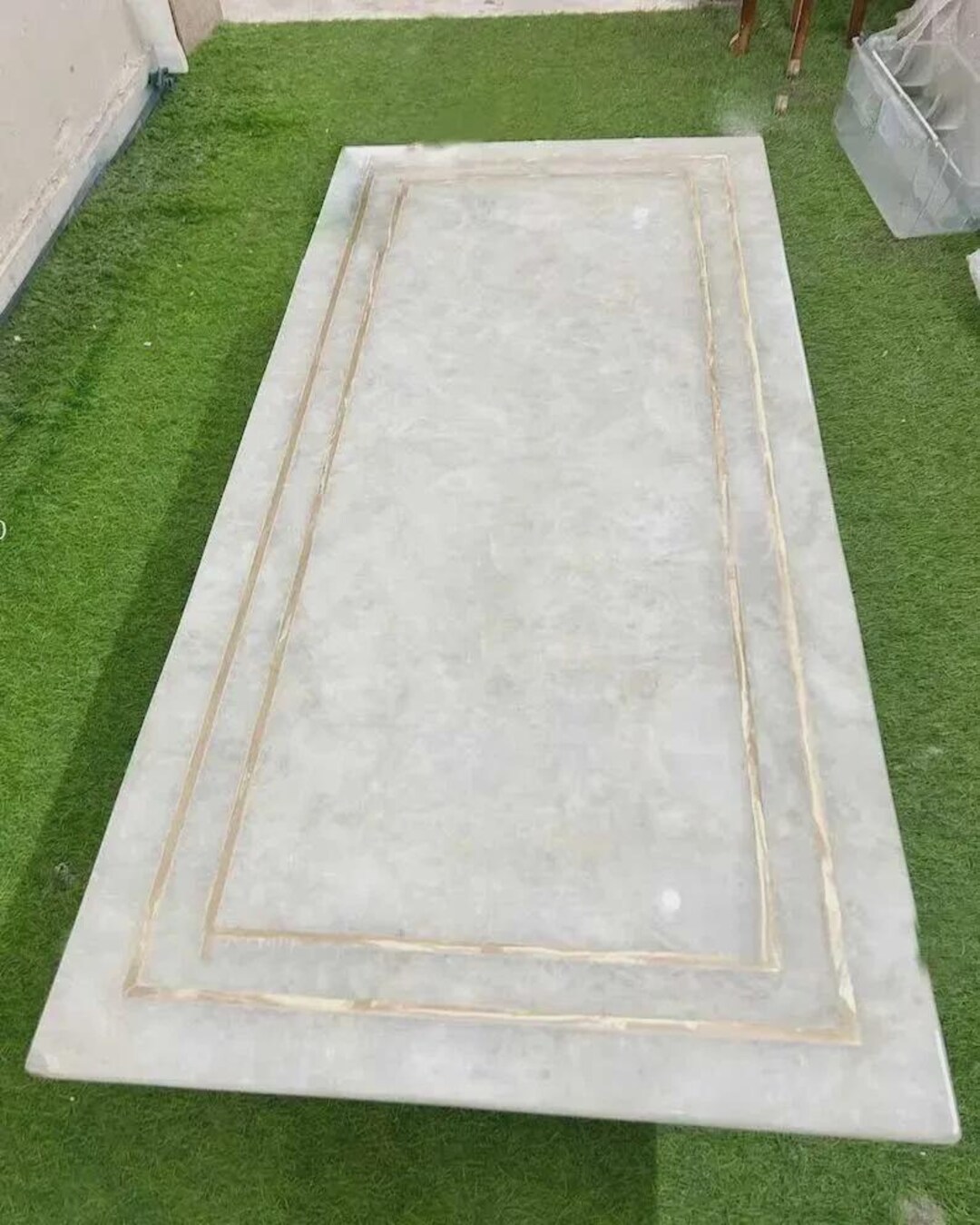 Stunning White Quartz Stone Dining Table Top Handmade Countertop Home ...