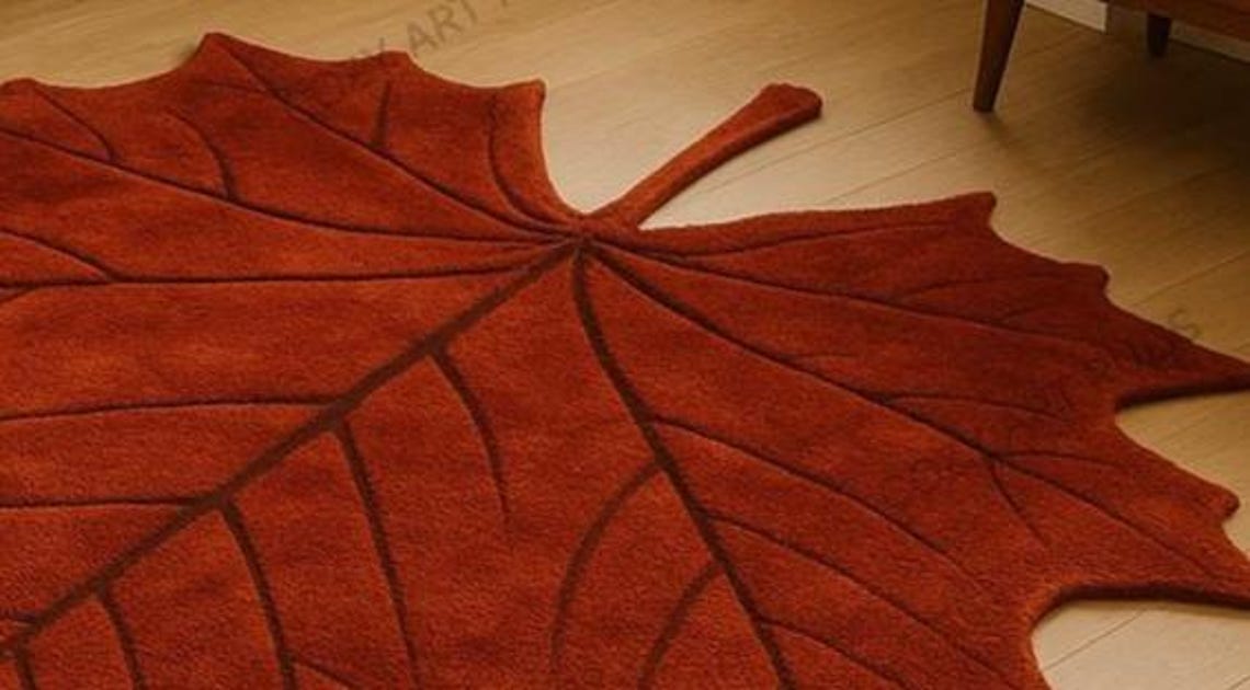 Handmade Maple Leaf Rug: Autumn Red Fall Home Decor - Etsy