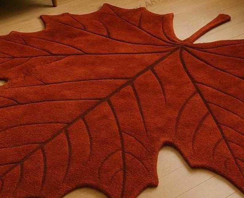 Handmade Maple Leaf Rug: Autumn Red Fall Home Decor - Etsy