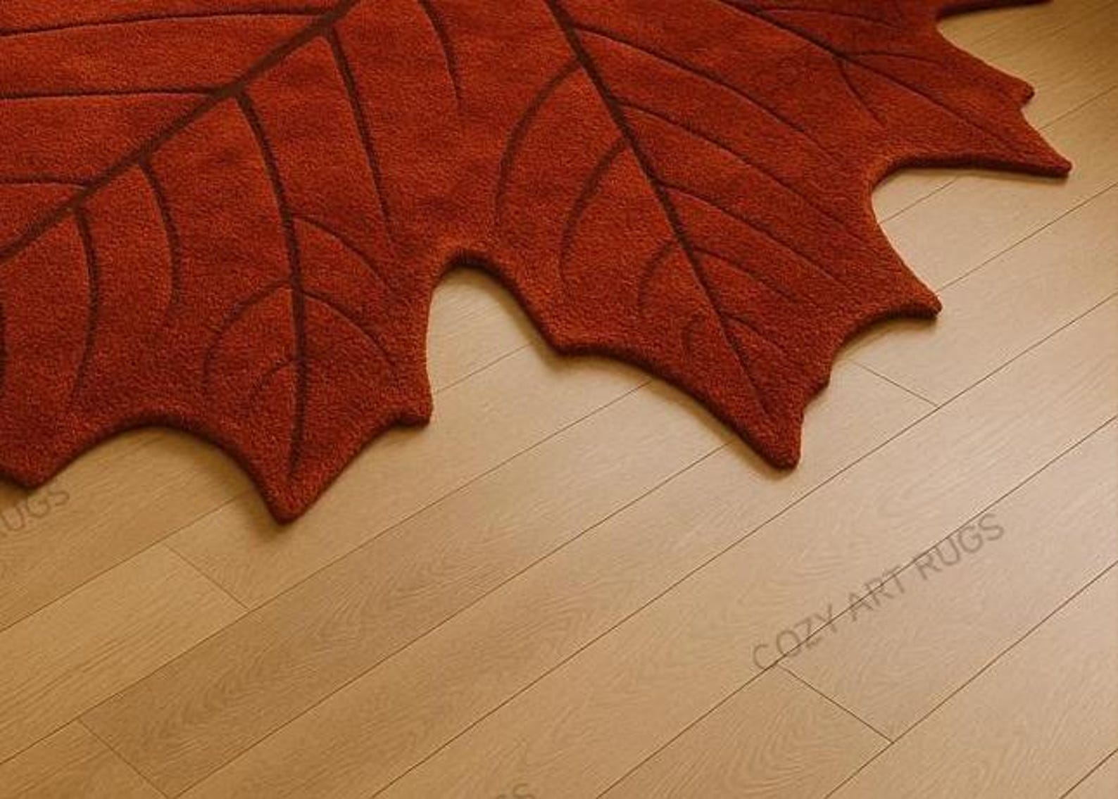 Handmade Maple Leaf Rug: Autumn Red Fall Home Decor - Etsy