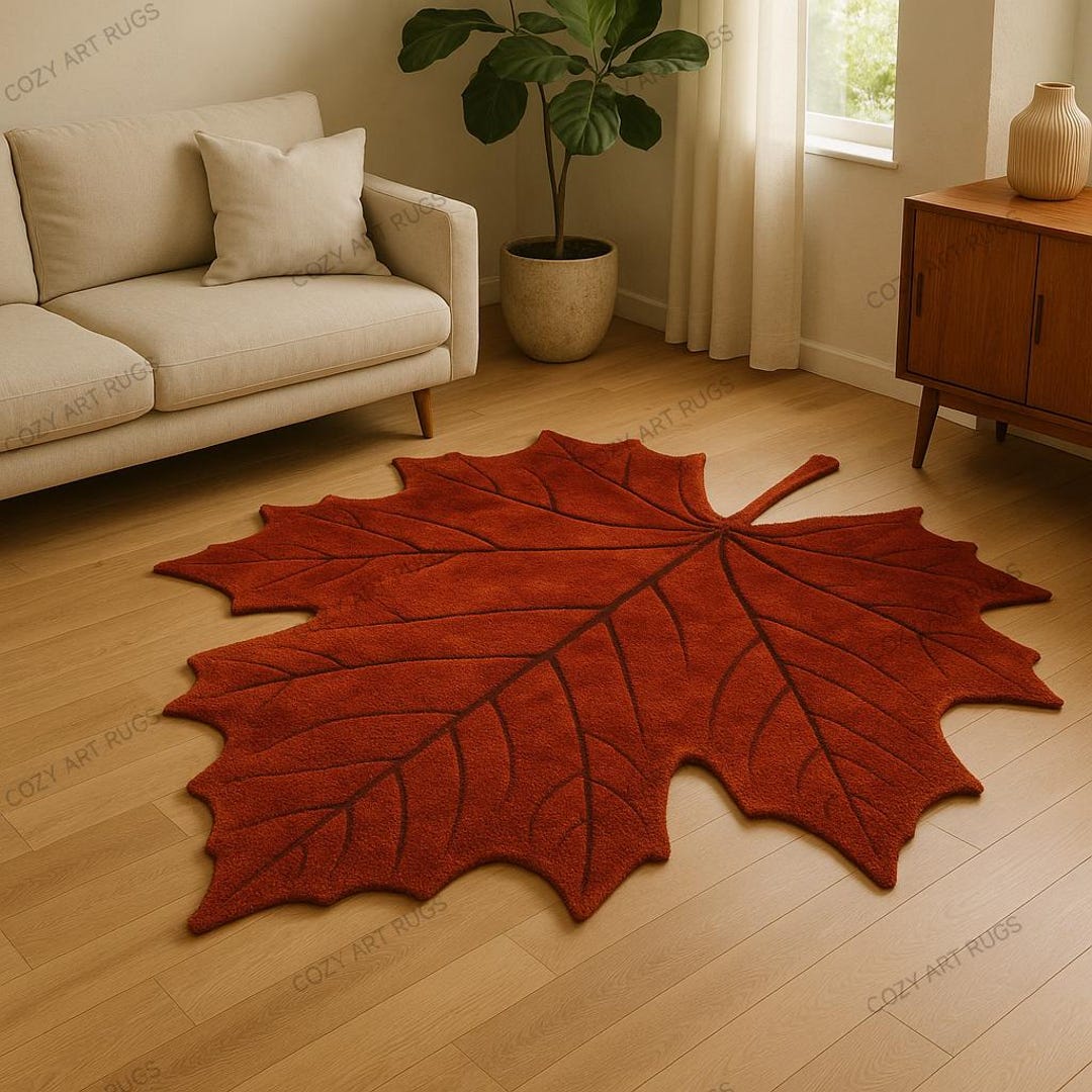Handmade Maple Leaf Rug: Autumn Red Fall Home Decor - Etsy