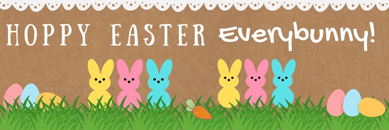 Easter Banner Bundle | Hoppy Easter Everybunny | He is Risen Banner ...