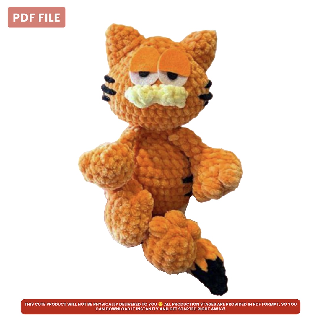 Garfield Amigurumi Crochet Pattern | Detailed Plush Cat Toy | Free PDF ...