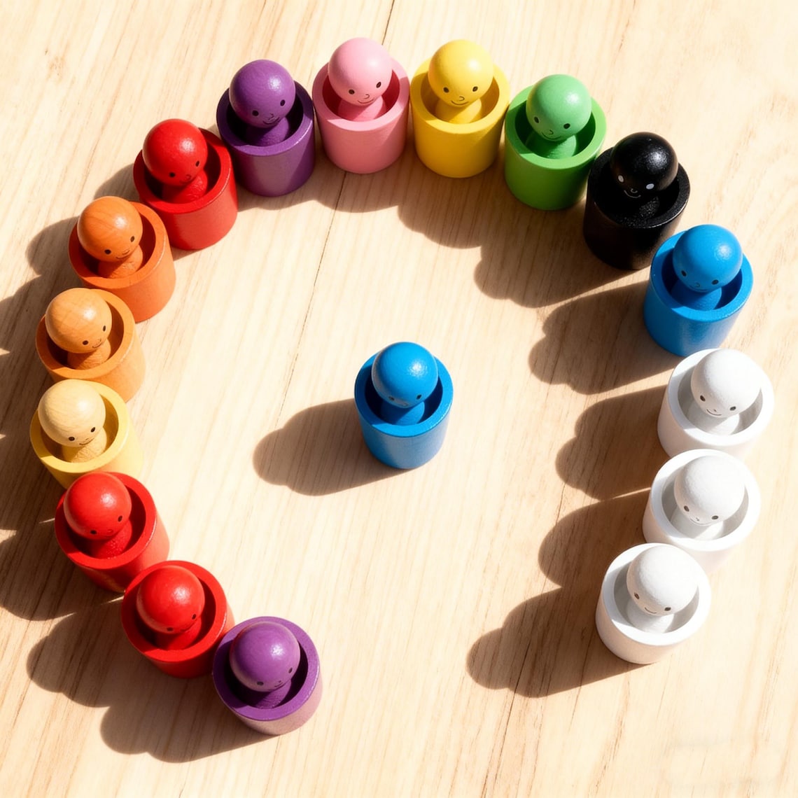 Montessori Color Sorting Cups, Educational Toy for Toddlers, Fine Motor ...