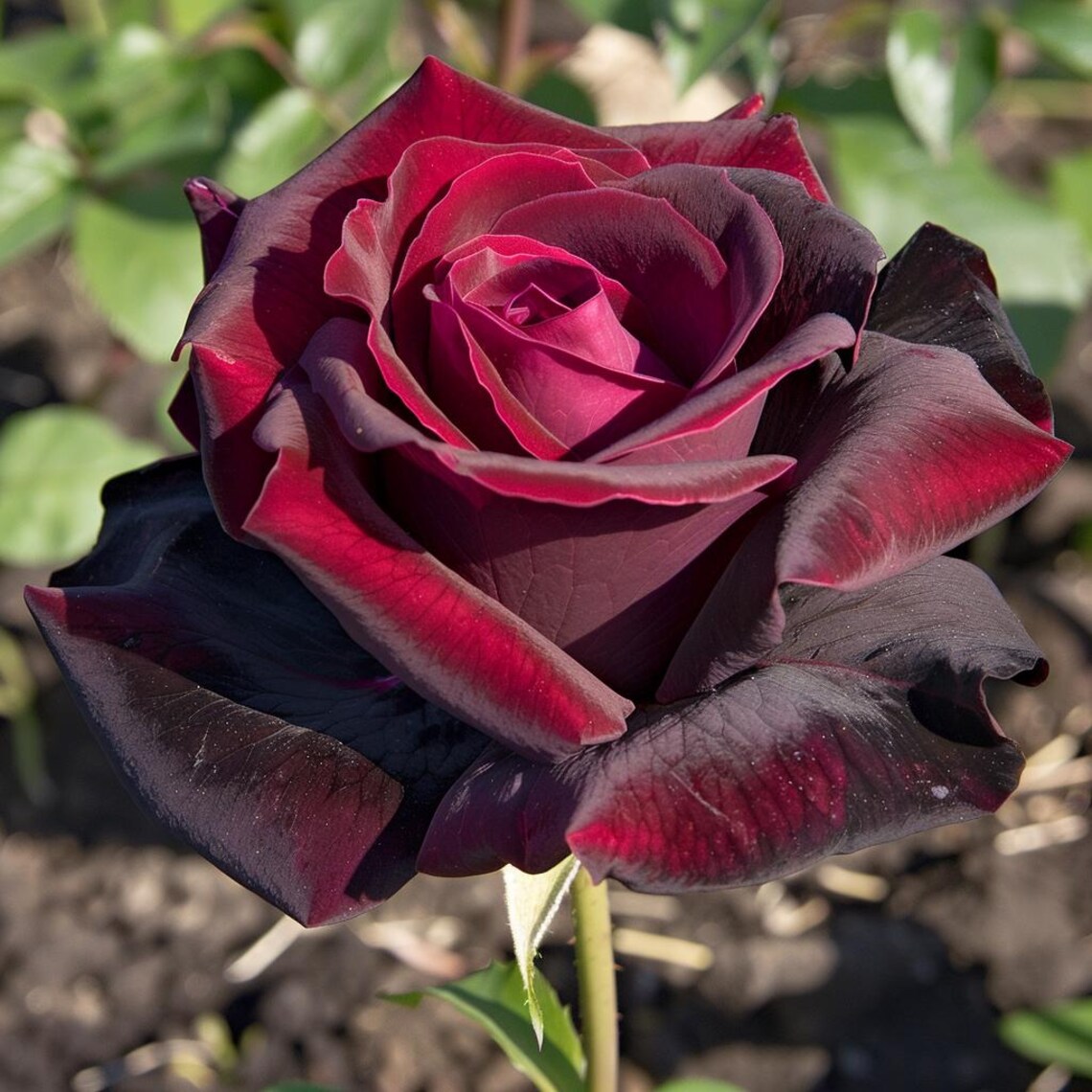 100 Seeds Rosa Black Baccara - Deep Black-red Hybrid Tea Rose, Velvety ...