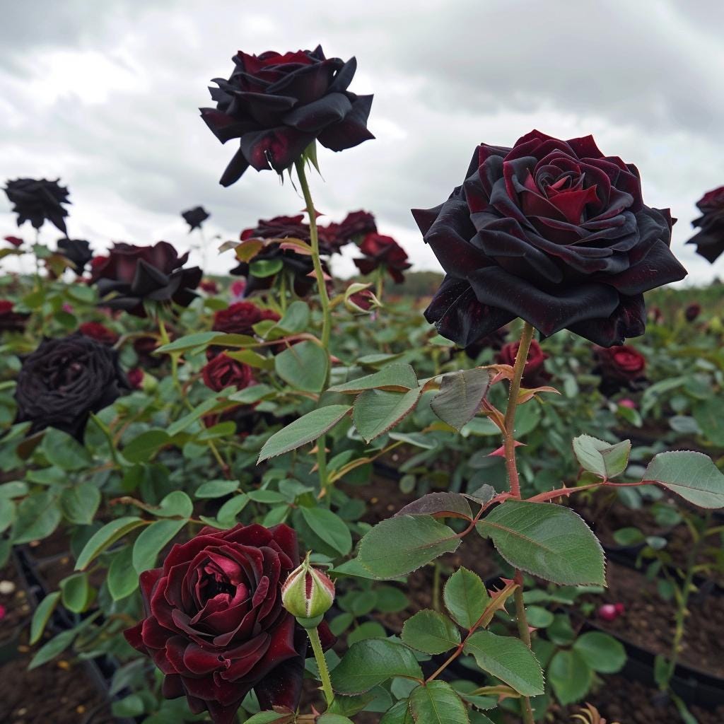 100 Seeds Rosa Black Baccara - Deep Black-red Hybrid Tea Rose, Velvety ...